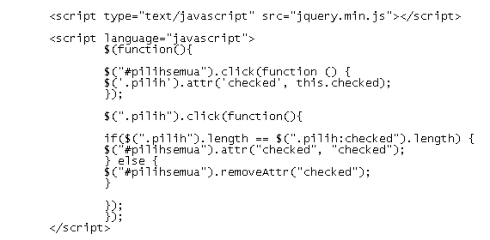 Select Tabel dengan Checkbox Menggunakan jQuery Select Tabel dengan Checkbox Menggunakan jQuery