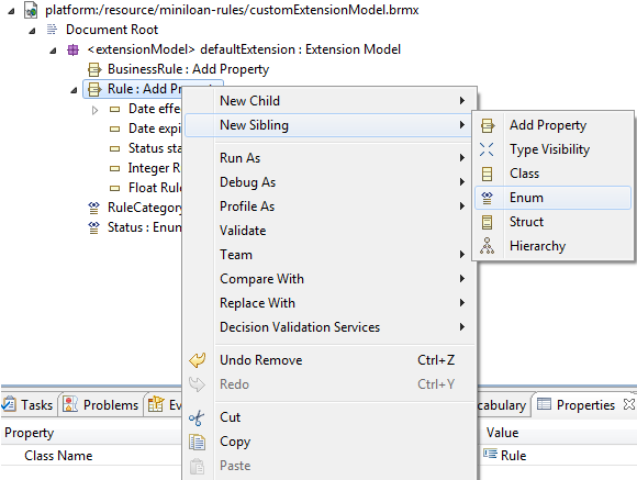 IBM ODM: Rule Model Extension