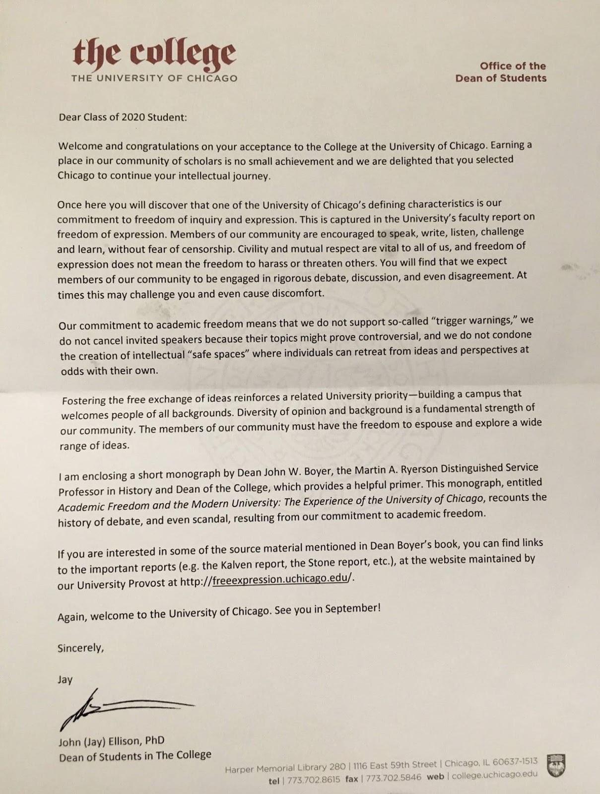 Anti-Dismal: A letter to incoming students at the University of Chicago
