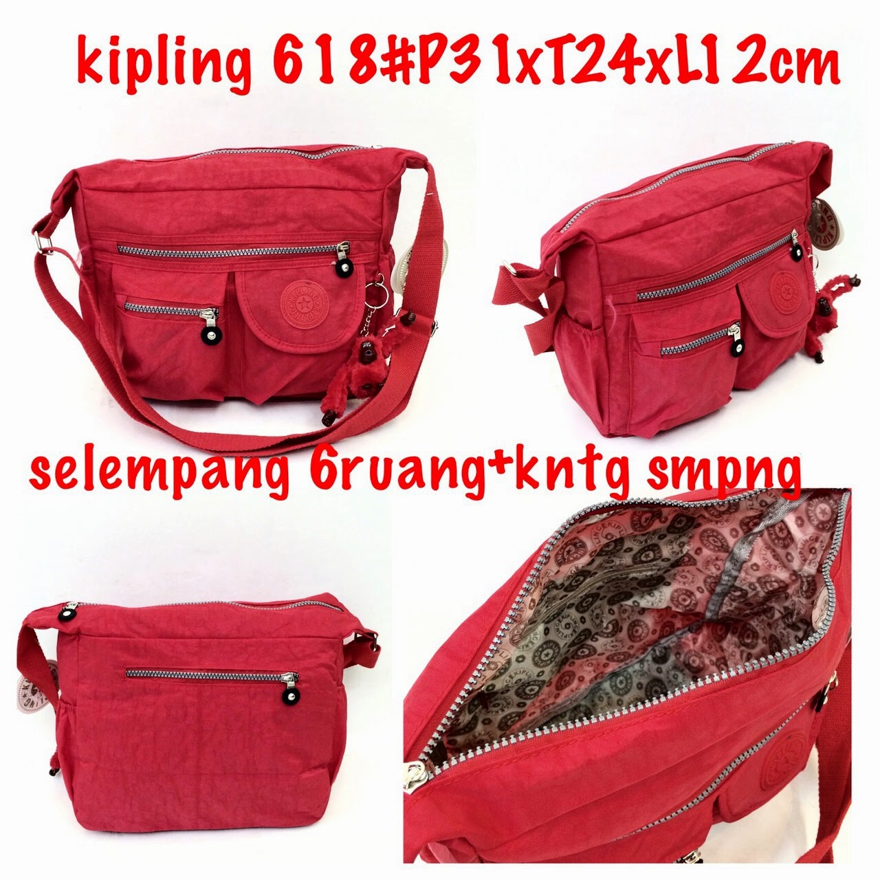 Jual Tas Kipling: Tas Kipling 618 Tas Selempang 6 Ruang dengan kantong ...
