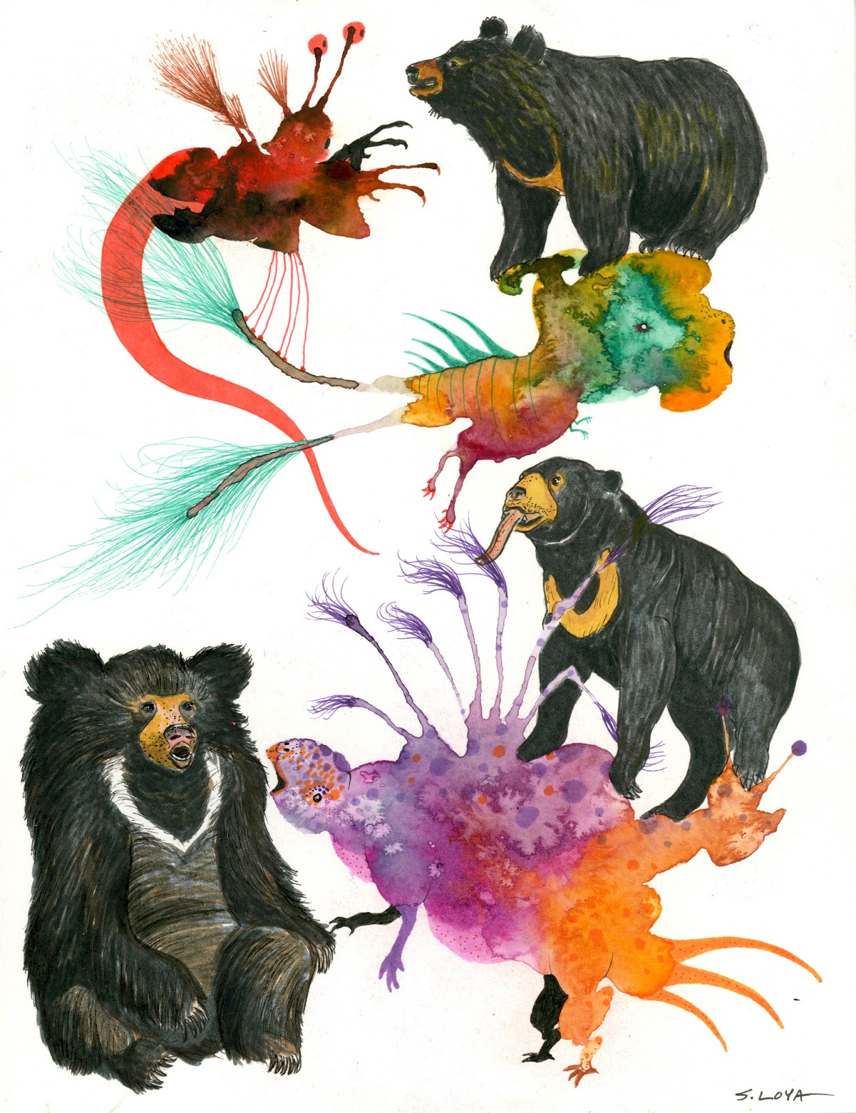 a splotch monster a day: art for wildlife s.o.s.