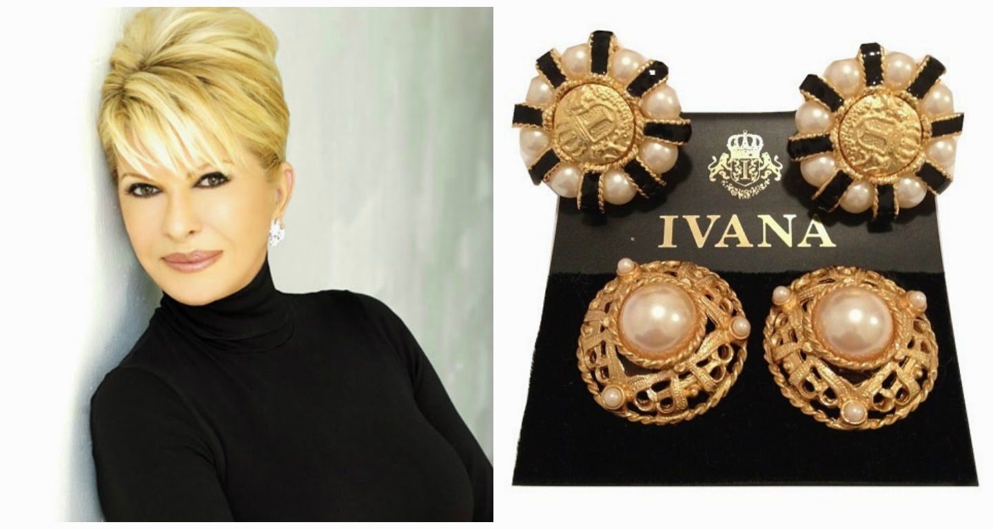 M O D E L U N A : IVANA TRUMP EARRINGS - 1980'S VINTAGE SET OF 2