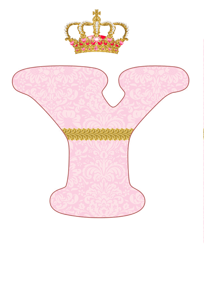 Abecedario Rosa con Corona. Pink Alphabet with Crown. - Oh my Alfabetos!
