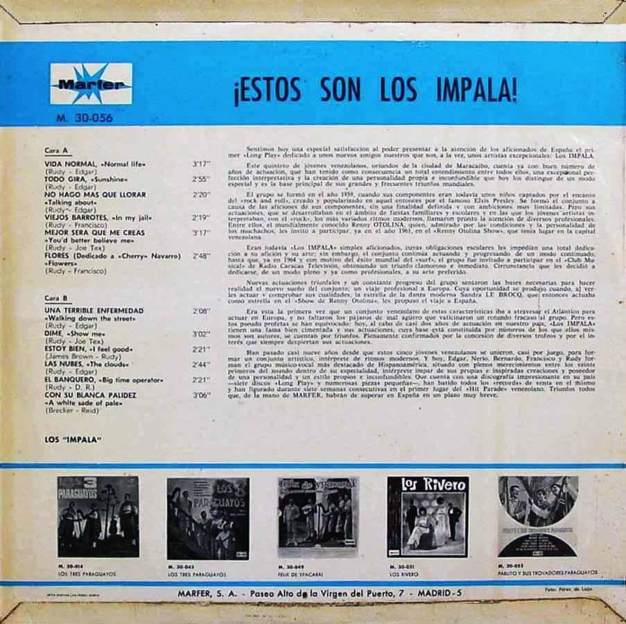 ENTRE MUSICA: LOS IMPALA - Estos Son Los Impala (LP 1968)