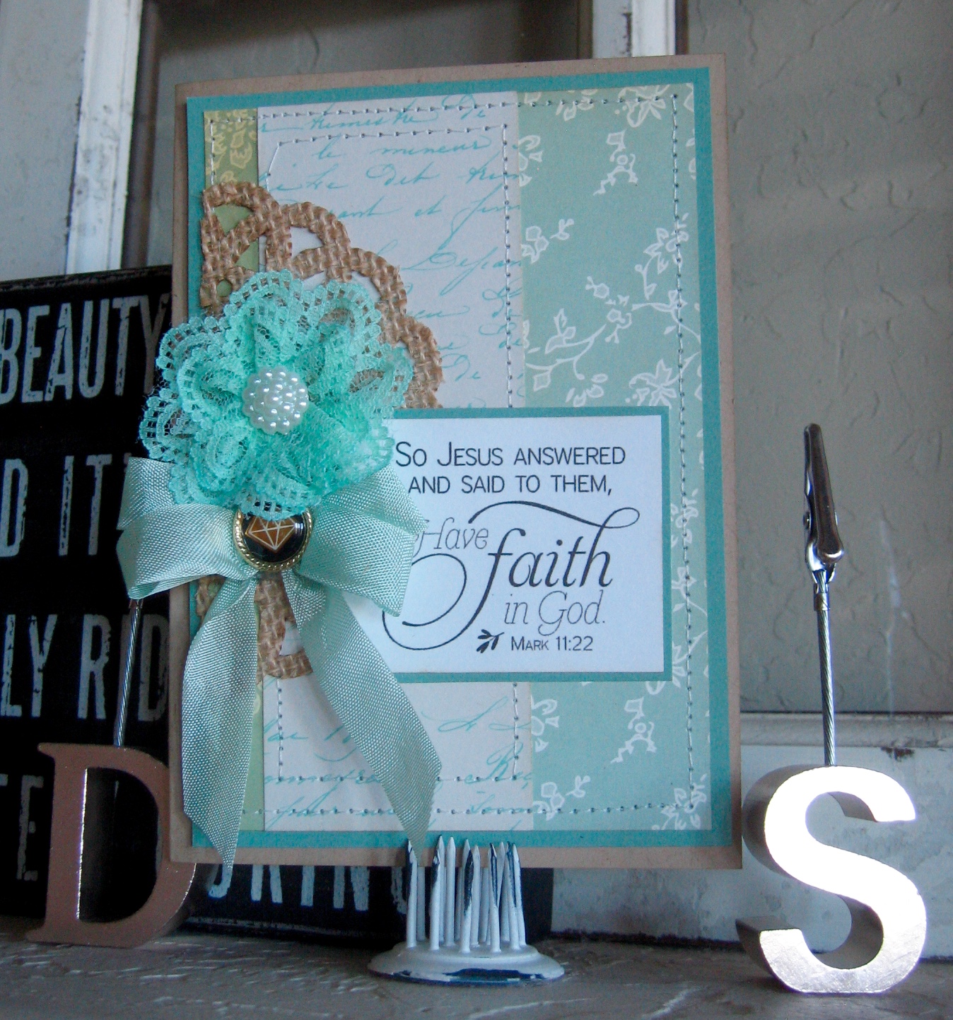 Designs by Sharon: Have Faith in God; Card