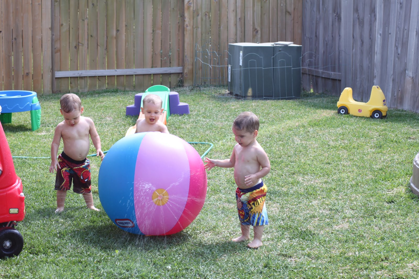 The Peacock Family: Water Sprinkler Fun