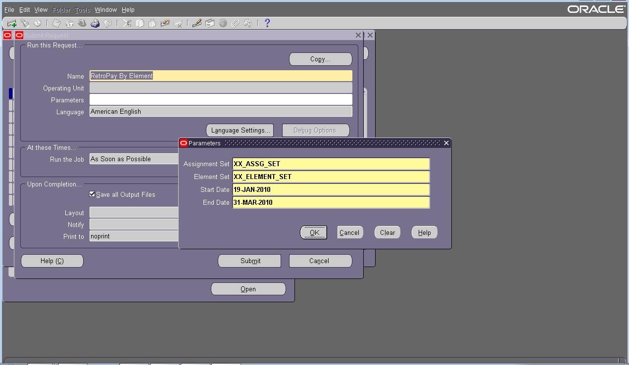 My Oracle World: Retro Pay by Element in Oracle HRMS Payroll