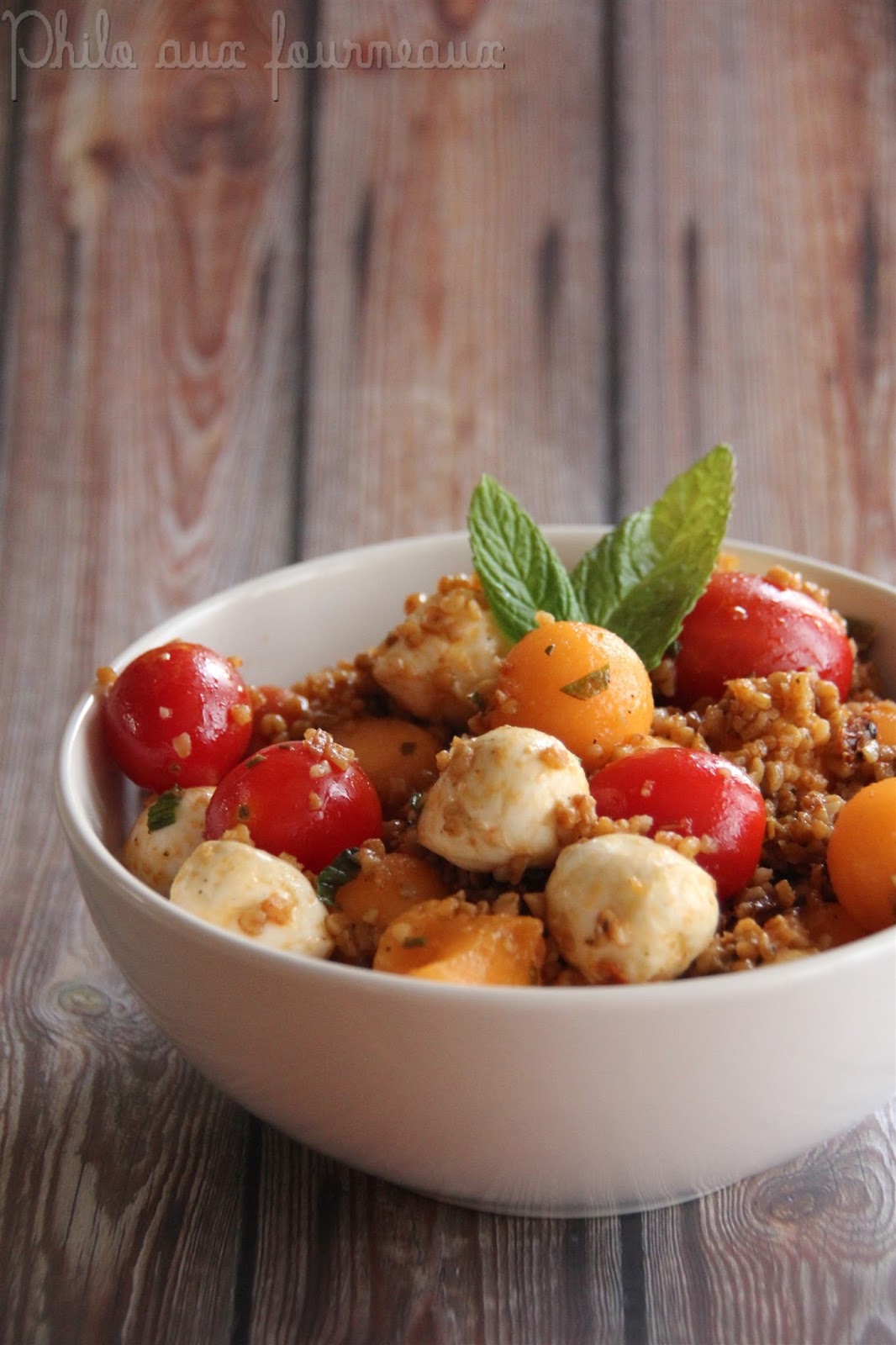 Philo aux fourneaux: Salade de mozzarella au boulgour