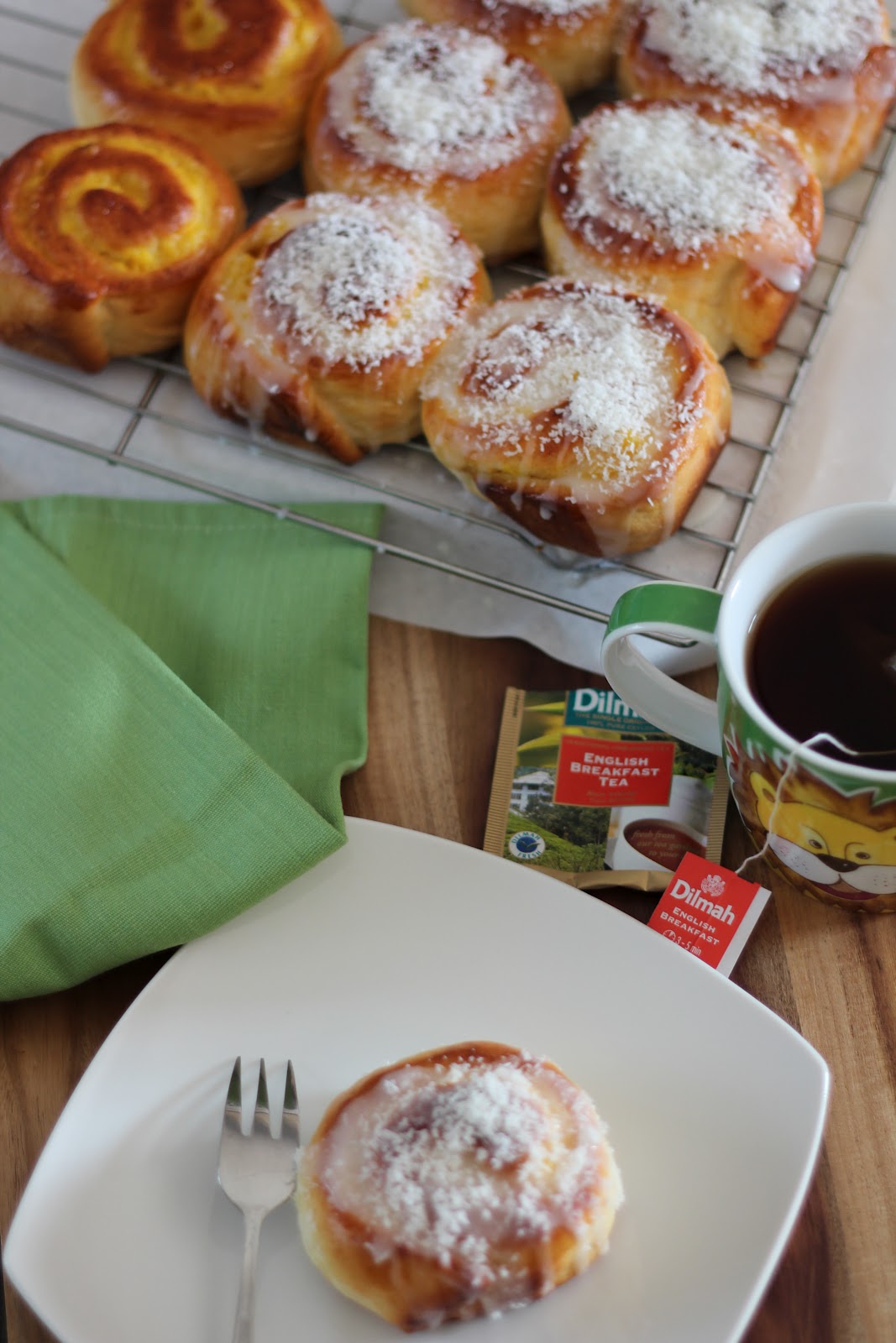 Me Te Aroha: Coconut Icing Custard Scroll