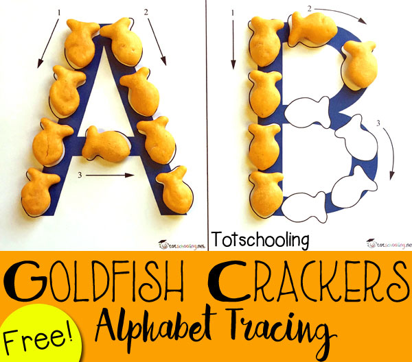 Goldfish Crackers Alphabet Tracing | Totschooling - Toddler, Preschool ...