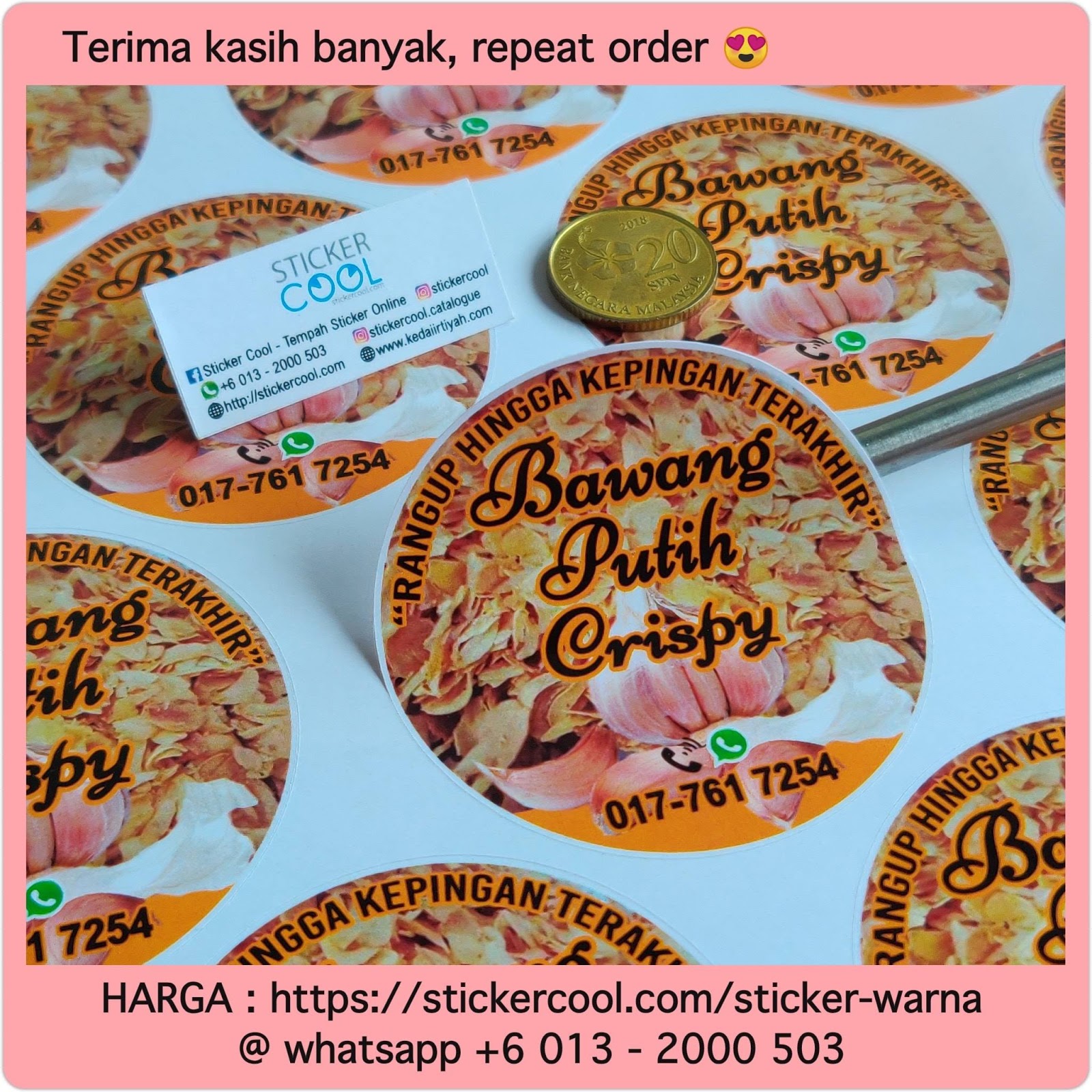 Sticker Cool - Tempah Sticker Online: Previous Order (STICKER WARNA) 1