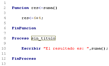 Funciones (subprocesos) en PSeInt