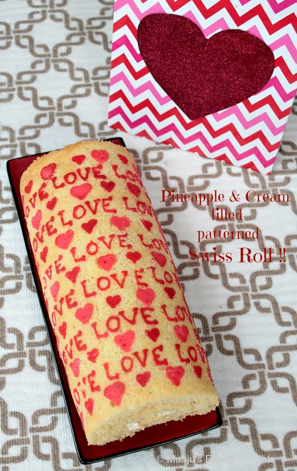 Manju's Eating Delights: Patterned Swiss Roll with Pineapple and Cream ...