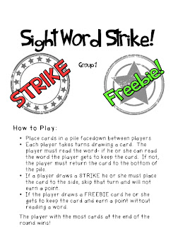 Keen on the Classroom: Sight Word Games