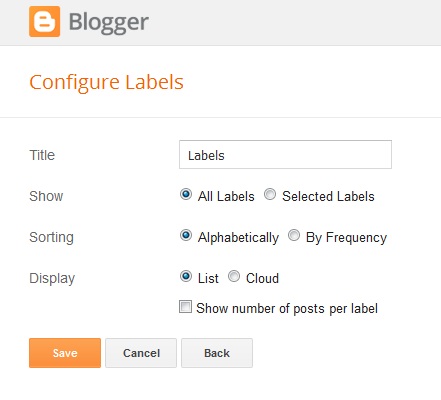How to Add Labels/Categories Widget in Blogger Blog's Sidebar | KB Tricks