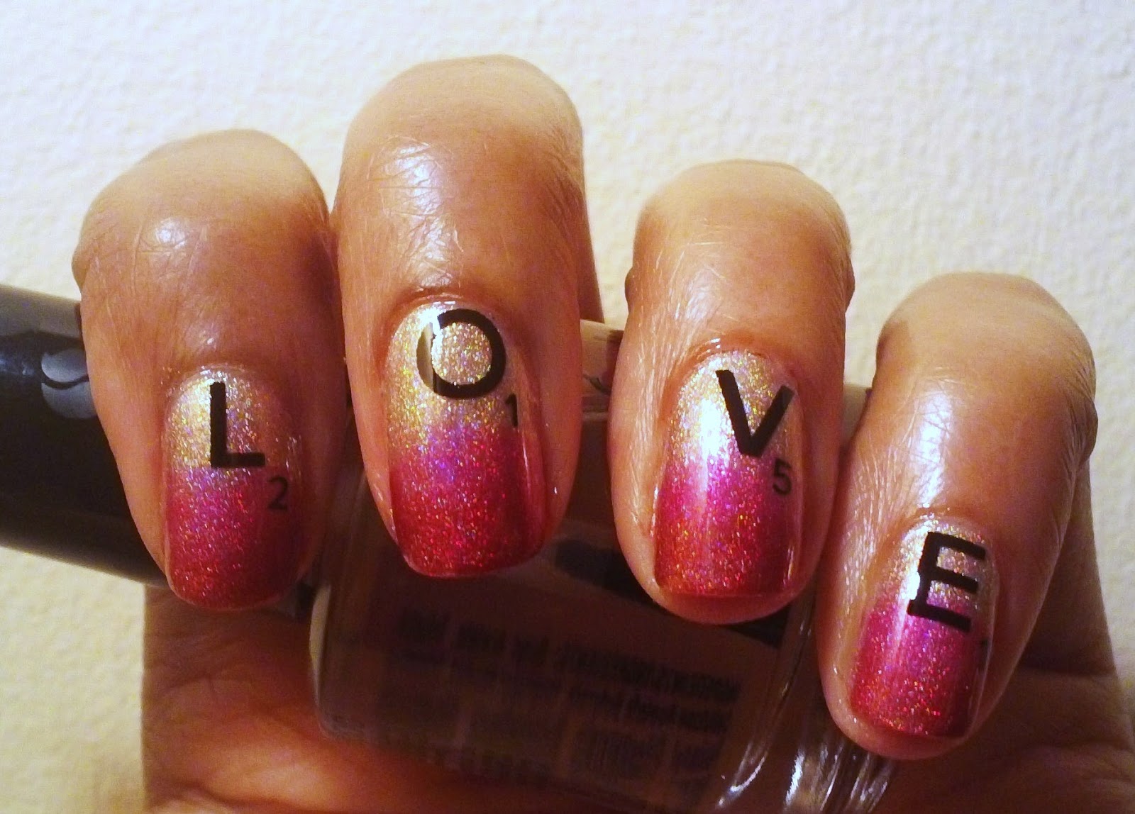 Tiffany's Tasteful Talons: Scratch Nail Wraps Love Letters mani