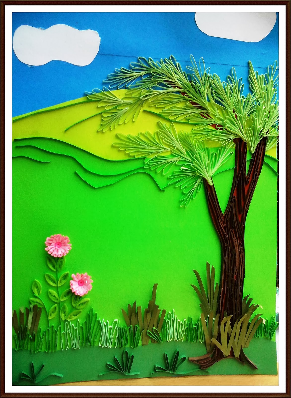 ...A ROOM FOR MY PAPER QUILLING: QUILLED TREE ON THE HILL