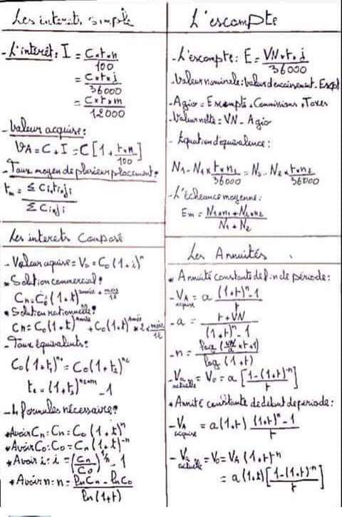 Résumé de mathématique financier s2