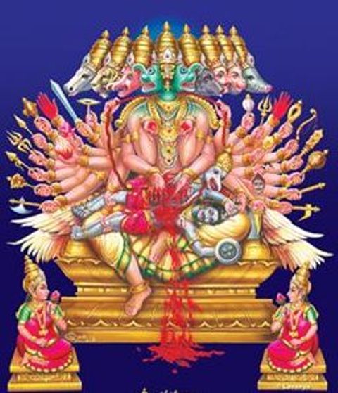 MAHA GARUDA GANDHA BHERUNDA NARASIMHA SWAMY APPEARENCE IN HOMAM(RITUAL ...