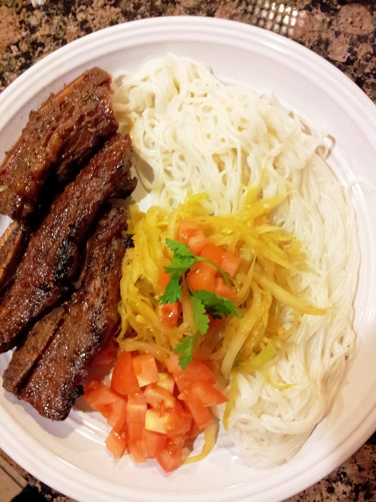 HungerPengs: Asian short ribs/ papaya salad