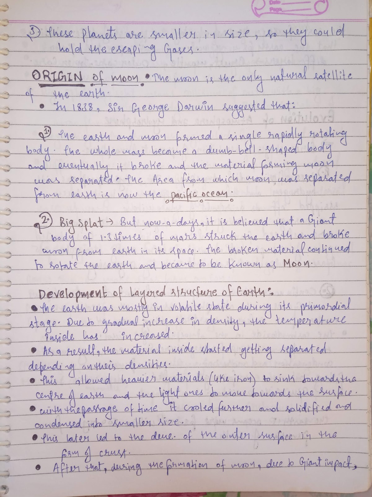 Handwritten Notes of THE ORIGIN AND EVOLUTION OF EARTH - Geography ...