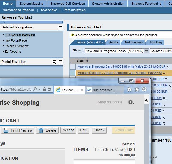 Workflow in SRM User Interface Add-On 1.0 | SAP Online Guides