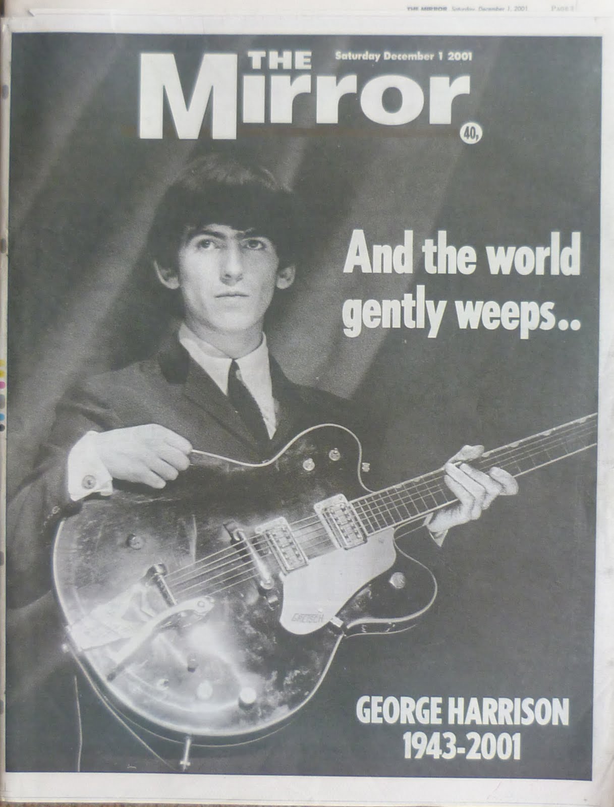 Hold The Front Page: George Harrison dies