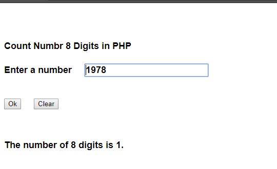 Free Programming Source Codes And Computer Programming Tutorials Count Eight Digits In Php