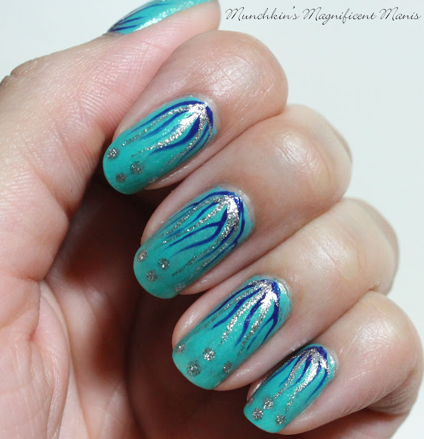 Munchkin’s Magnificent Manis: Underwater Seascape- Waterfall Nail Design