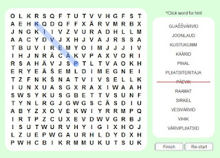 AHTME GÜMNAASIUMI EESTI KEELE KATEEDER: Sõnade otsimise mäng - KOOLITARBED