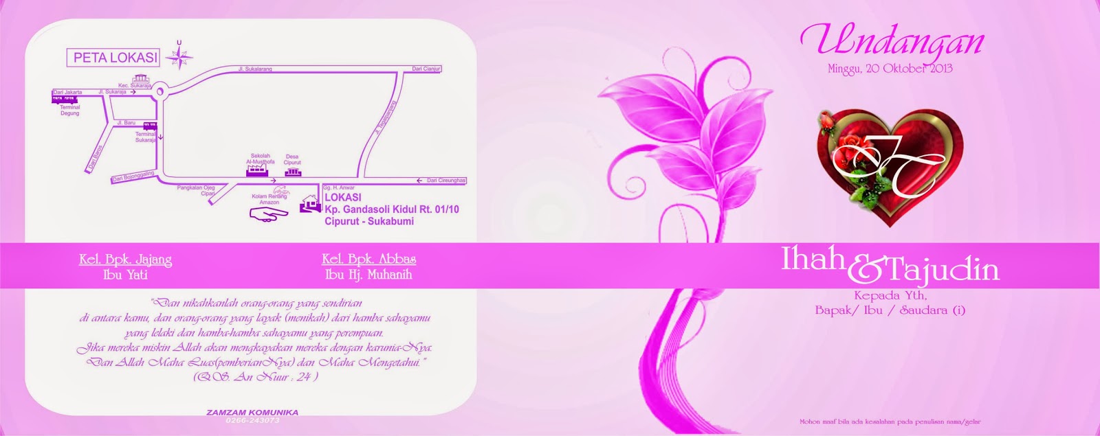 Contoh Undangan Warna Pink Menarik | ANGGUNPRINT