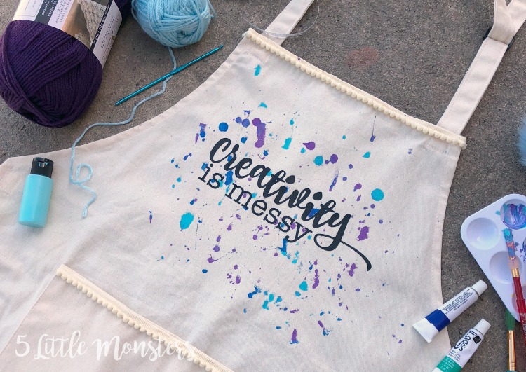 5 Little Monsters: Creativity is Messy Apron and Free SVG
