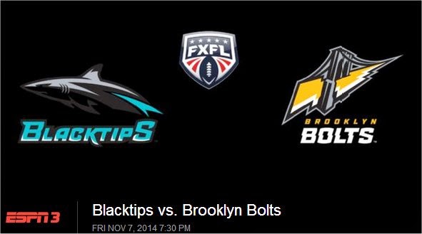 FXFL News: Tonight's Blacktips @ Brooklyn Bolts Game Will Be Televised