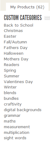 Classroom Ponderings: Custom Categories