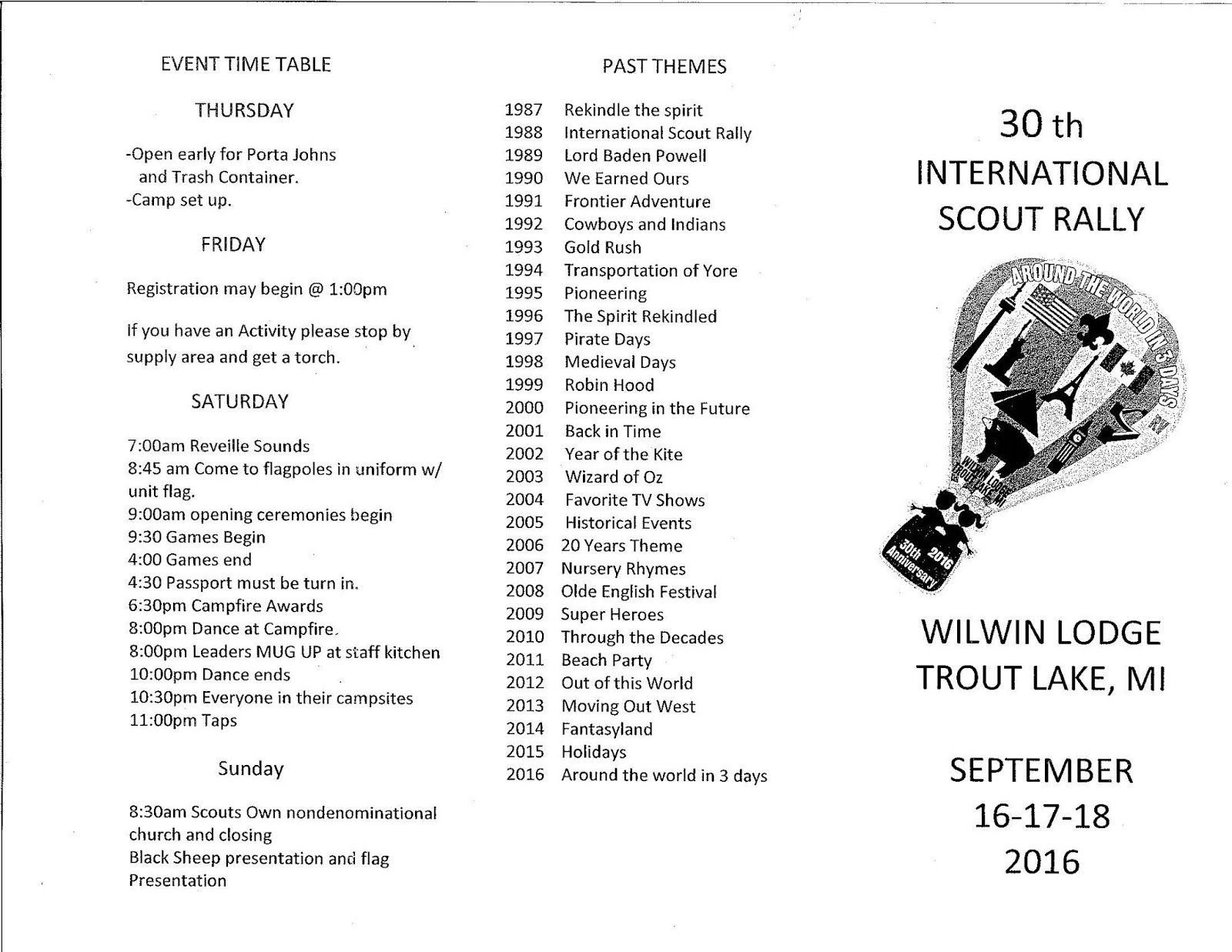 BSA Troop 1 Gaylord - Michigan: International Scout Rally at Trout Lake ...