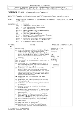 UTAR Part Time MBA Study Diary: How to apply MBA in UTAR?
