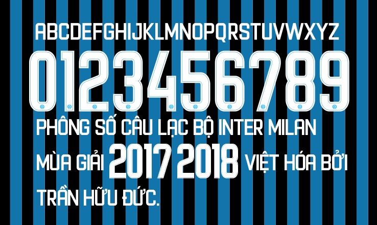 Font Number Football: Font Inter Milan 2017 2018