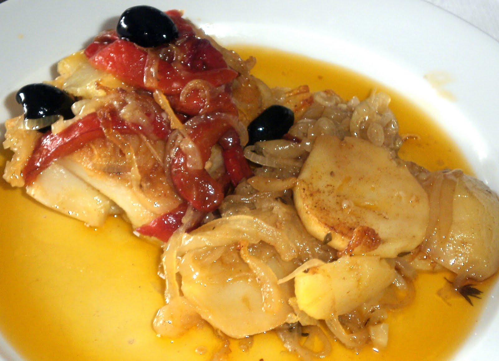 Teoria da cor : Bacalhau no forno com pimentos assados