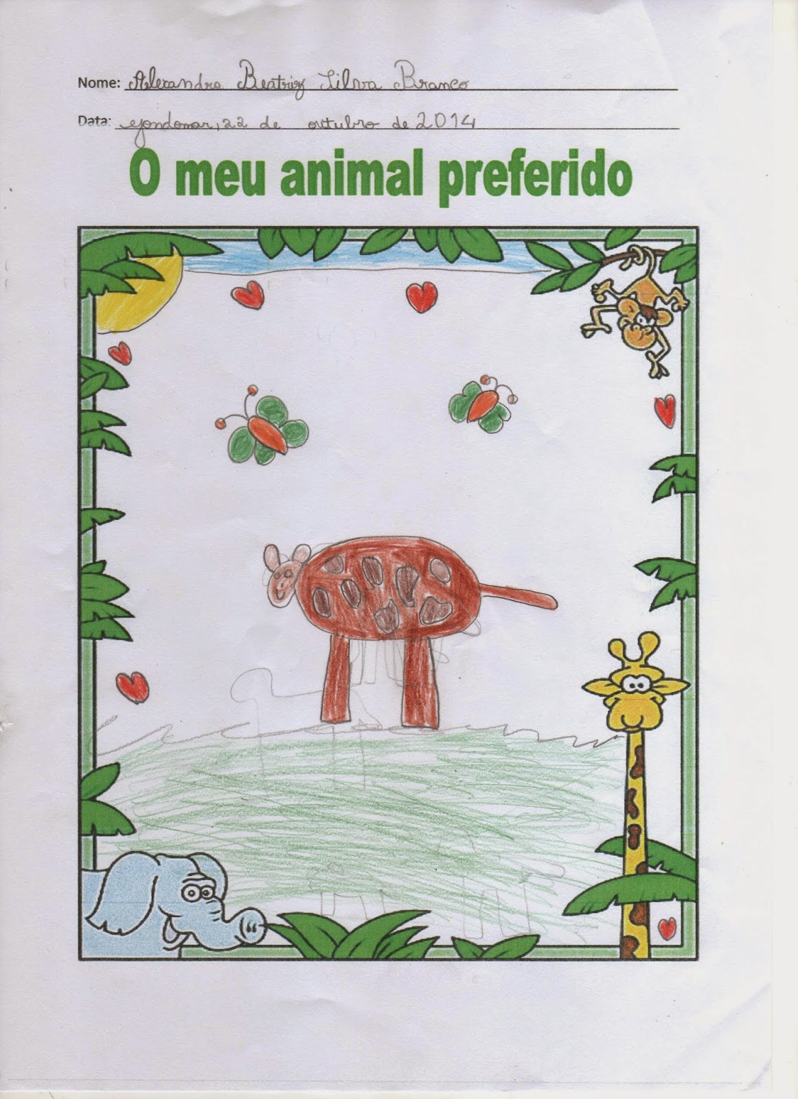 Aventuras de Palmo e Meio: O meu animal preferido - 1º ano