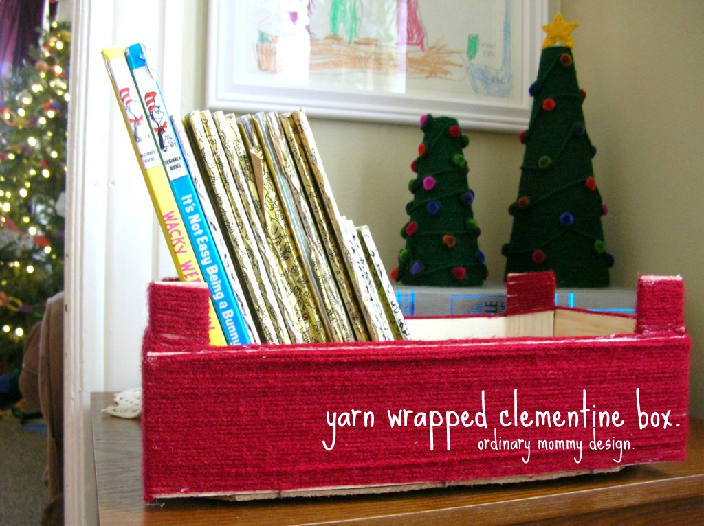 ORDINARY MOMMY DESIGN: DIY Storage :: Yarn Wrapped Clementine Box Tutorial