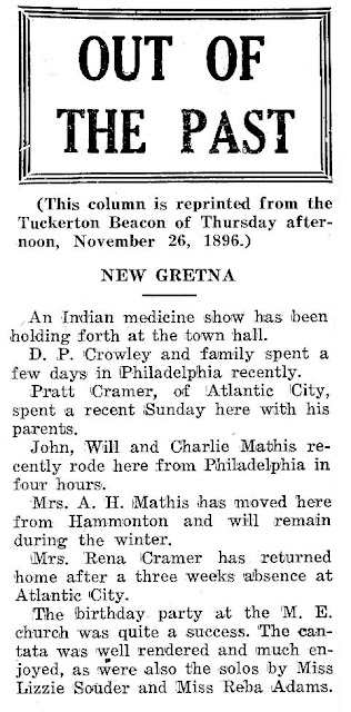 BASS RIVER TOWNSHIP, N.J. HISTORY . . . etc.: New Gretna News Project