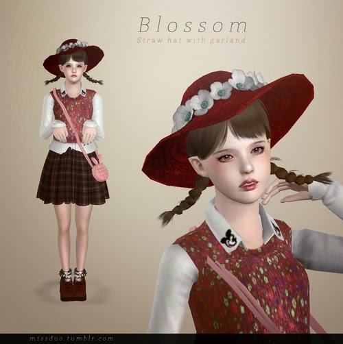 Best Daily Sims 3: - B l o s s o m -Straw hat with garland by MissDuo