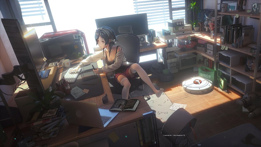 Anime, Girl, Working, 4K, #269 Wallpaper
