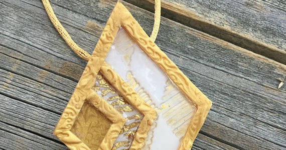 Golden Diamonds Polymer Clay Pendants Tutorial