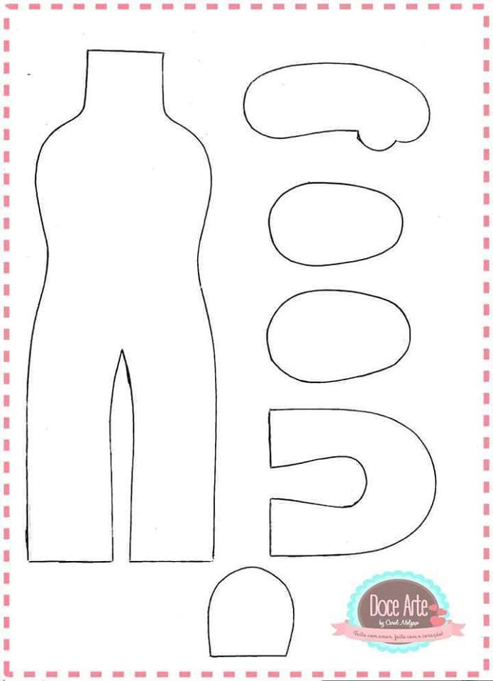 Bonecas com moldes para feltro