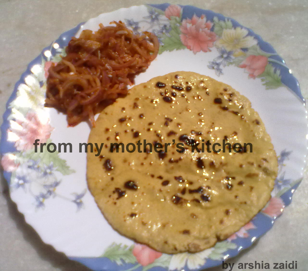 From My Mother's Kitchen: Besan Roti - Pyaaz ki chutney (Chick pea ...