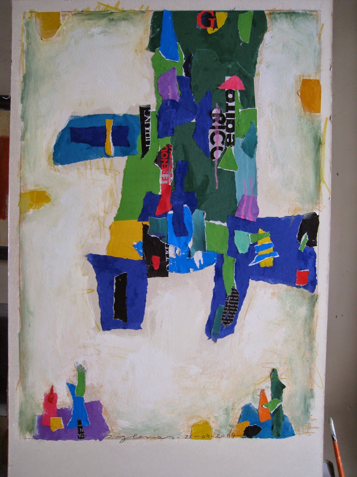 EXPO-BLOG: Trois collages sur carton.