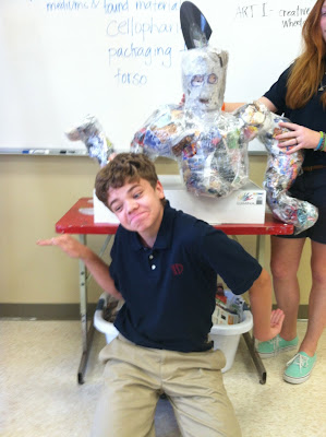 Dunham Middle School Art: Cellophane Human Form Sculptures