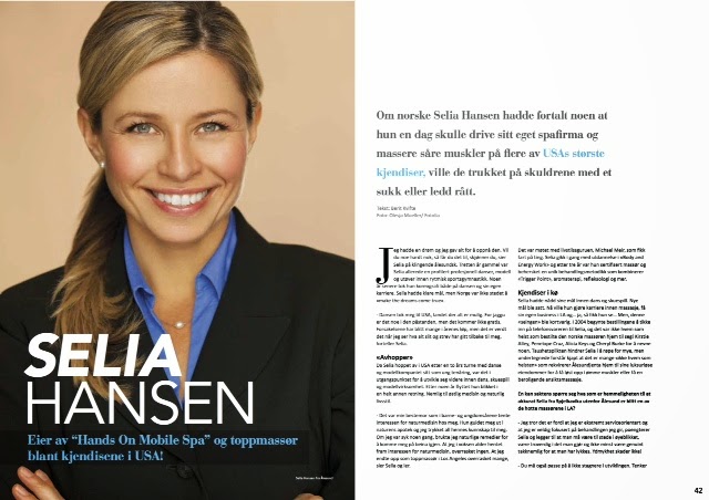 Hands On Mobile Spa News: Selia Hansen in Spa Beauty Magazine