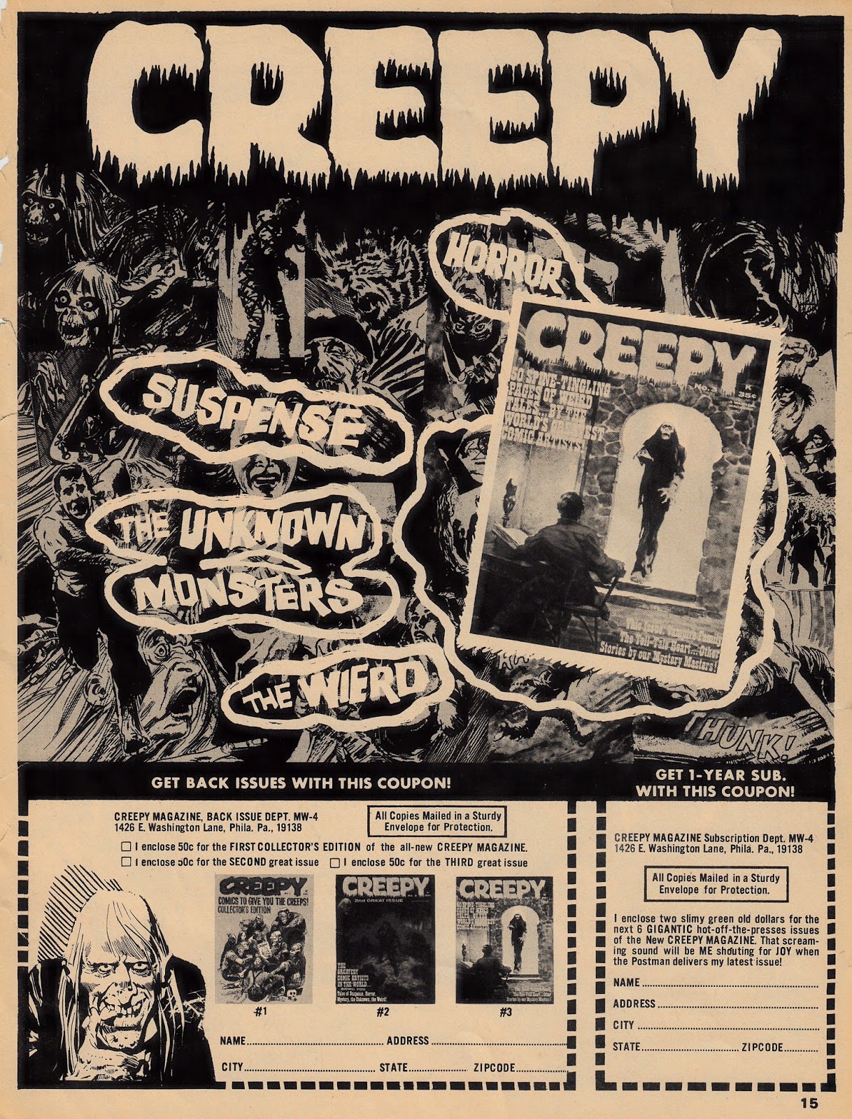 Mixed-Up Monster Club: Vintage Advertisement for "Creepy" Magazine